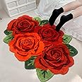 Amazon.com: USTIDE Fluffy Rose Area Rug,Soft and Shaggy Rose Rug ...