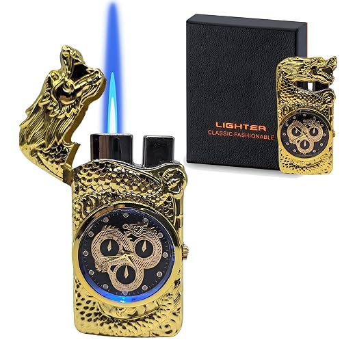 Torch Lighter, Jet Flame Butane Lighters,Relief Embossed Dragon Design ...