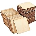 Amazon.com: 100 Pack 1x1 Wooden Squares for Crafts, Unfinished Wood ...