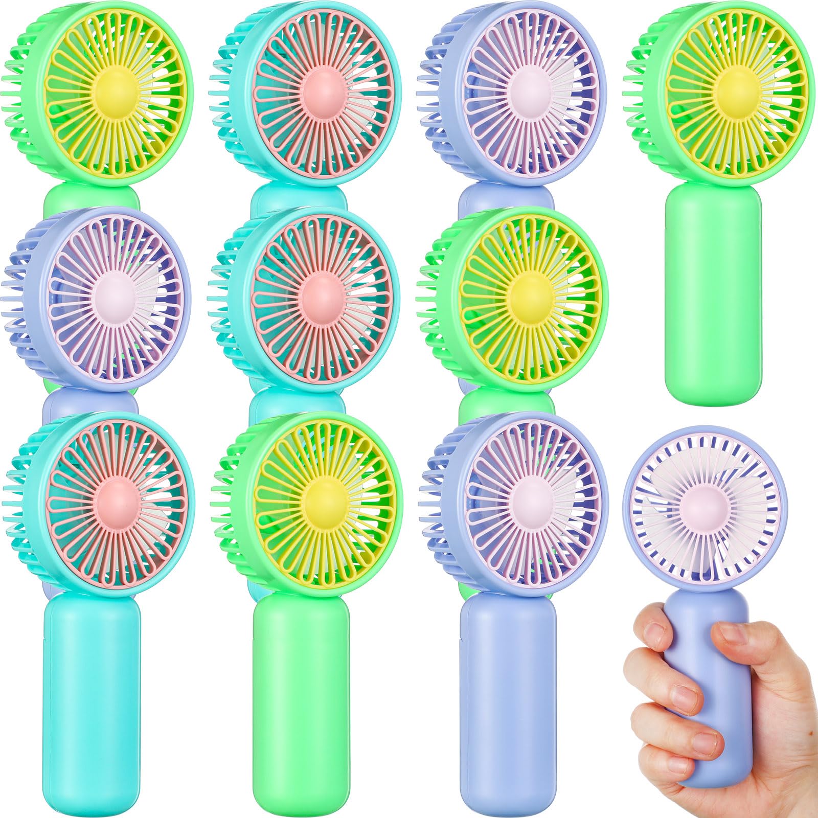 Woanger 12 Pcs Bulk Mini Fans Portable Handheld Fan Bulk Battery ...