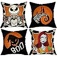 Amazon.com: Ussap Halloween Jack Decorative Throw Pillow Covers 18 x 18 ...