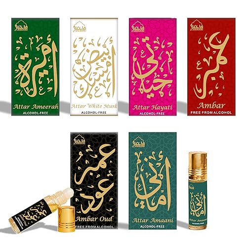 Dukhni Luxury Attar Oil Set Arabian unisex perfume oils | 6 assorted ...