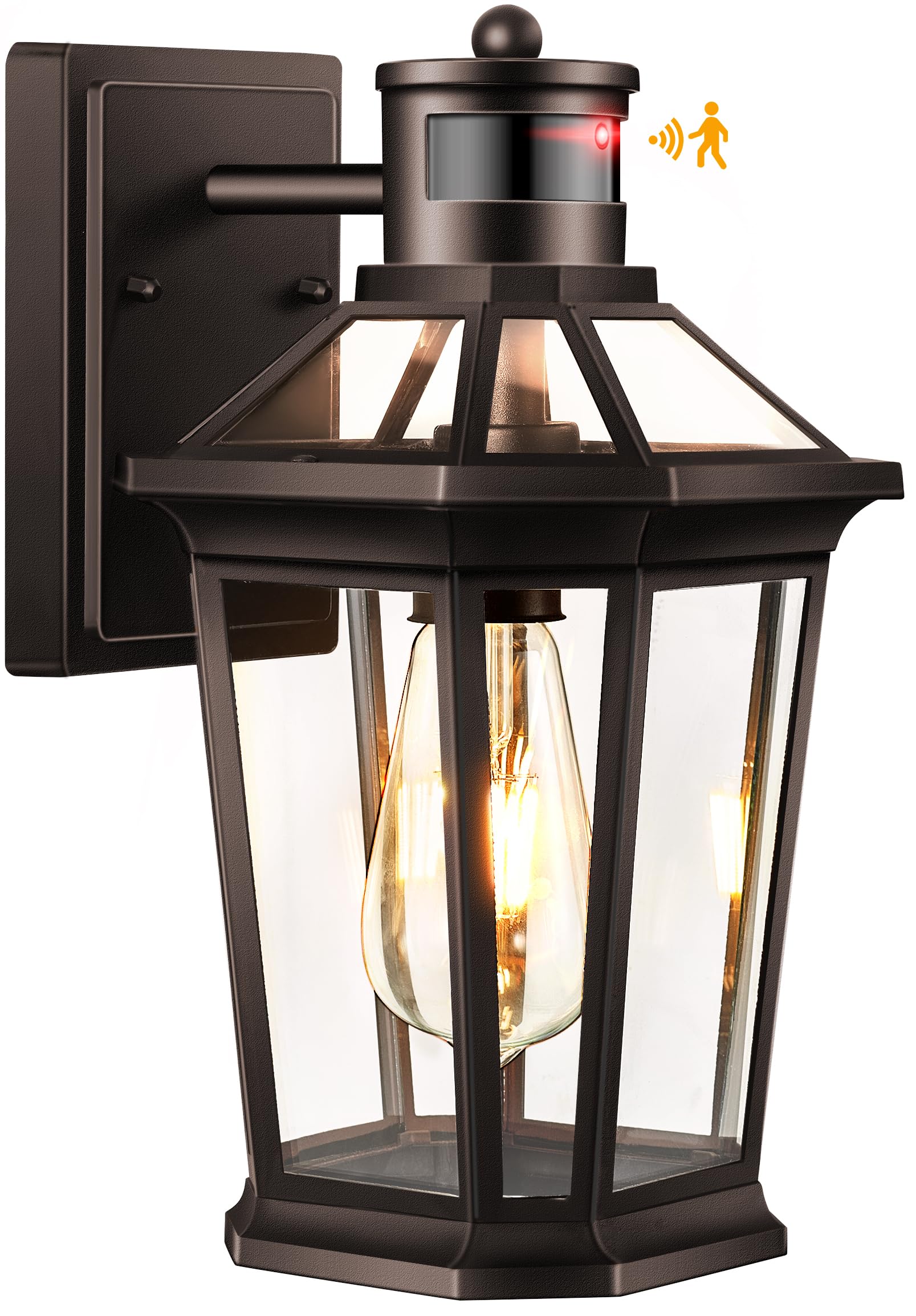 VIANIS Oil Rubbed Bronze Dusk to Dawn Motion Sensor Porch Light, Anti ...