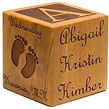 Amazon.com: Personalized Wooden Baby Block by Little Wooden Wonders ...