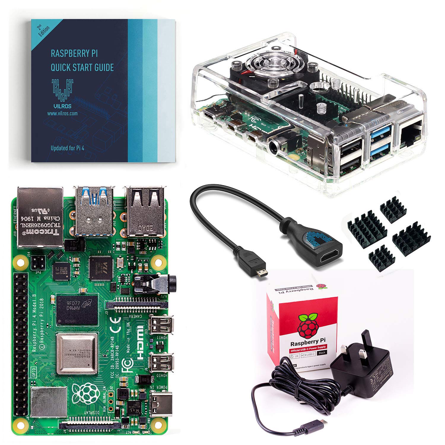 Vilros Raspberry Pi 4 Basic Starter Kit With Fan Cooled: Amazon.co.uk ...