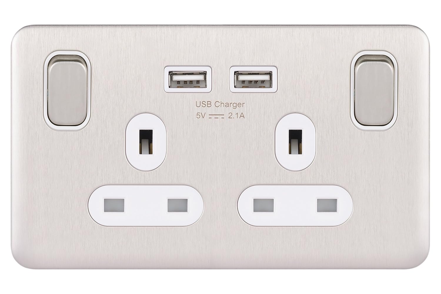 Schneider Electric Lisse Screwless Deco – Switched Double Power Socket ...