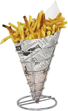 Newspaper French Fries Paper Cone Inserts (500 Cones - 13¢ Per Cone ...