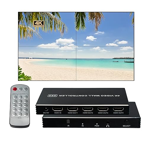 kjiaxqan HDMI Video Wall Controller 4K 2x2 for LED Video Wall Panel ...