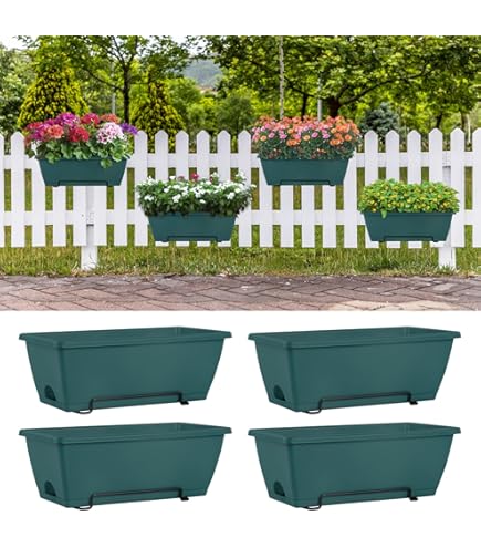 Bama Adjustable Railing Planter Black