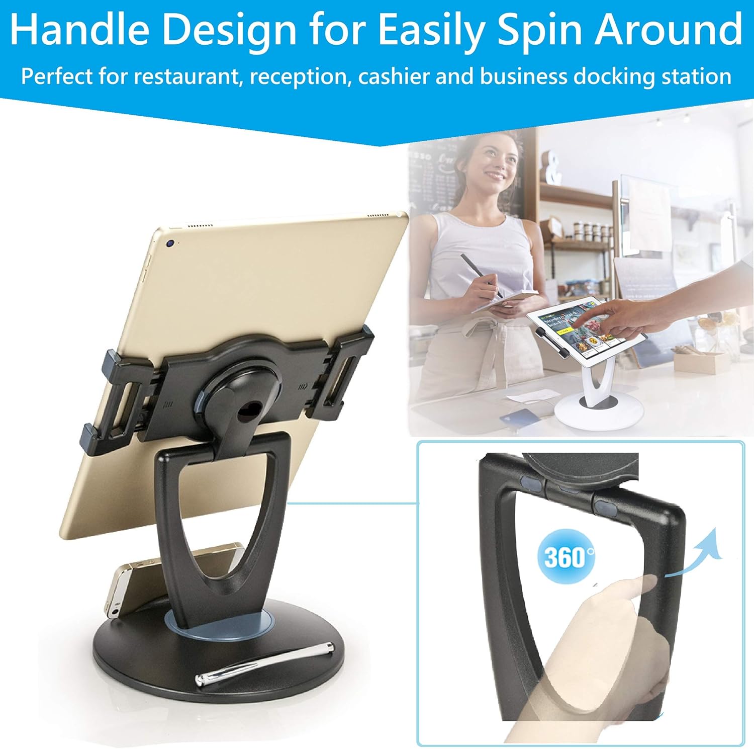 Business Retail Tablet Stand, 360 Rotates iPad Stand for 6 inch to 13 ...