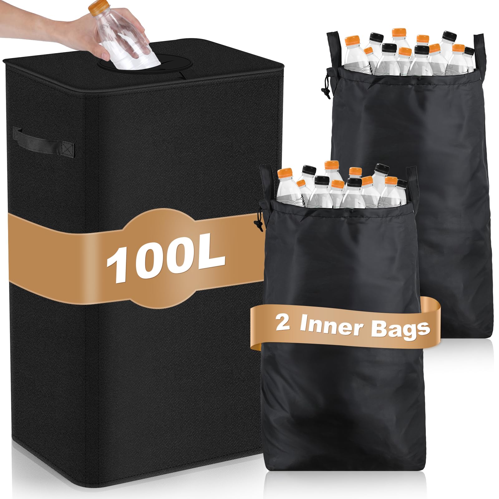 DIDAINT Recycle Bins for Kitchen 100L, 26 Gallon Indoor Recycling Bin ...