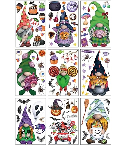 Reusable Window Decals Halloween Window Clings - 9 Sheet Black Crow ...
