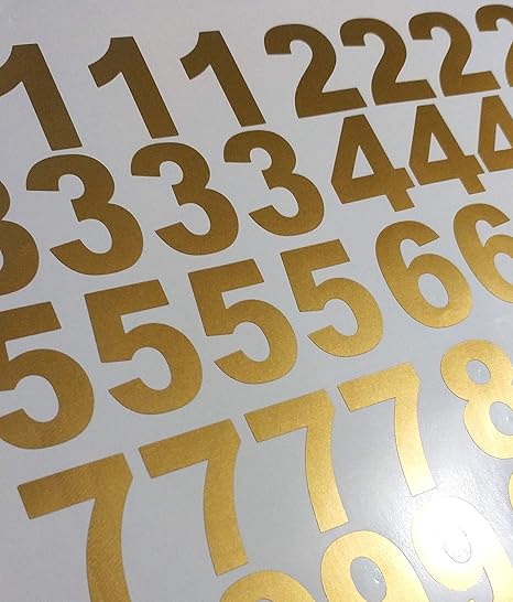 1" Metallic Gold Custom Mailbox Numbers - Lot of 40 (4 of each number ...