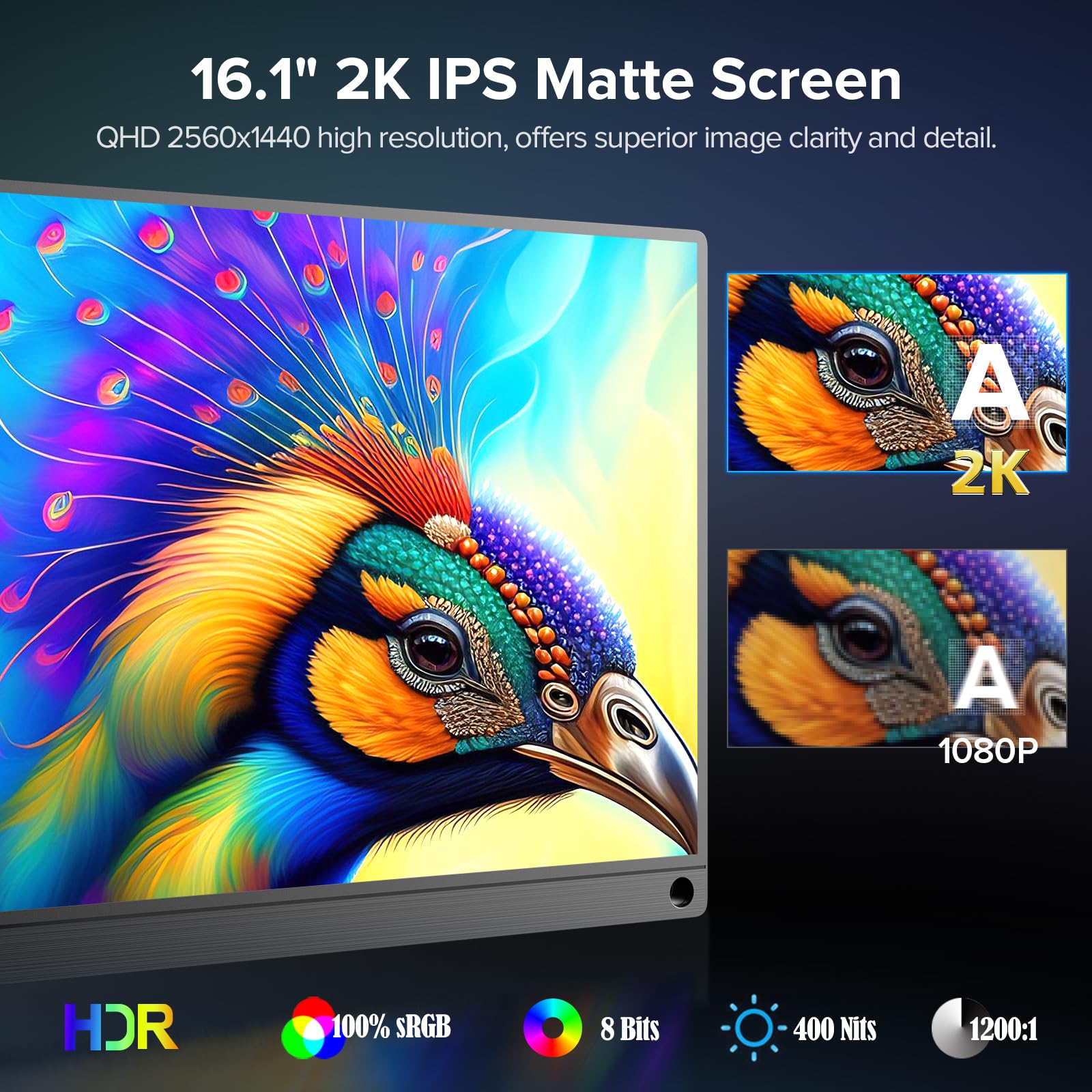 Mua UPERFECT Portable Monitor 2K 144Hz 16.1" Portable Gaming Monitor ...