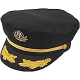 TOP HEADWEAR Mens Adjustable Captain's Cap - Black at Amazon Men’s ...