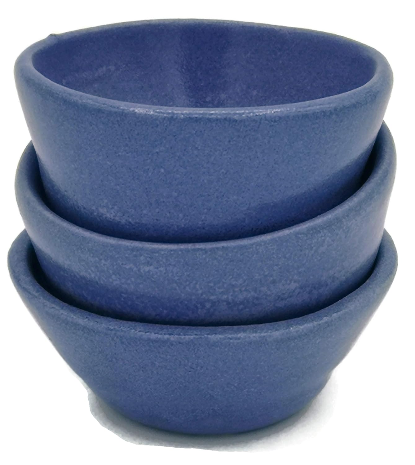 Set of 3 Small Blue Bowls Unique Cute Pottery : Amazon.co.uk: Home ...
