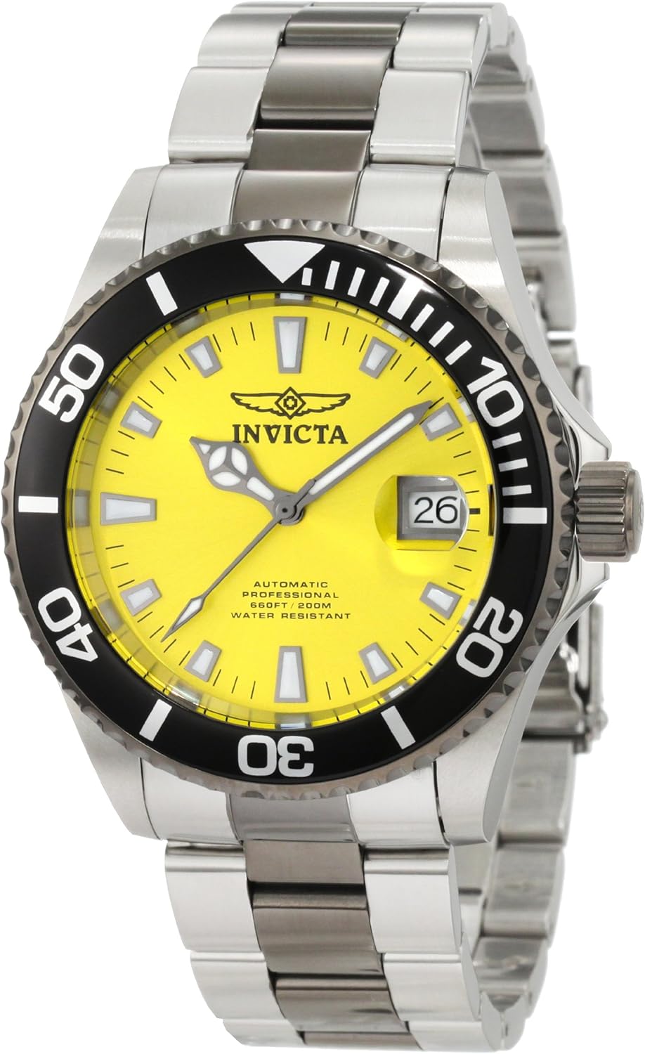 Invicta Men's 10495 Pro Diver Automatic Yellow Dial Two Tone Stainless ...