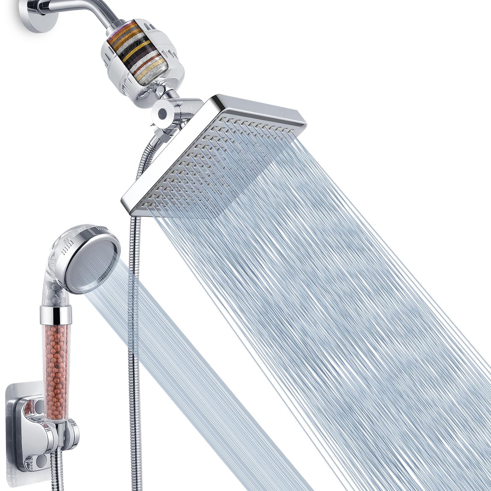 Voolan Filtered Shower Head, High Pressure Rain Shower with Handheld ...