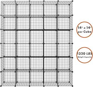 Amazon.com: KOUSI 14"x14" Storage Cubes Wire Grid Modular Metal Cubbies ...