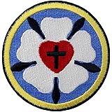 Amazon.com: Luther Rose Embroidered Patch Lutheran Church Seal Iron-On ...