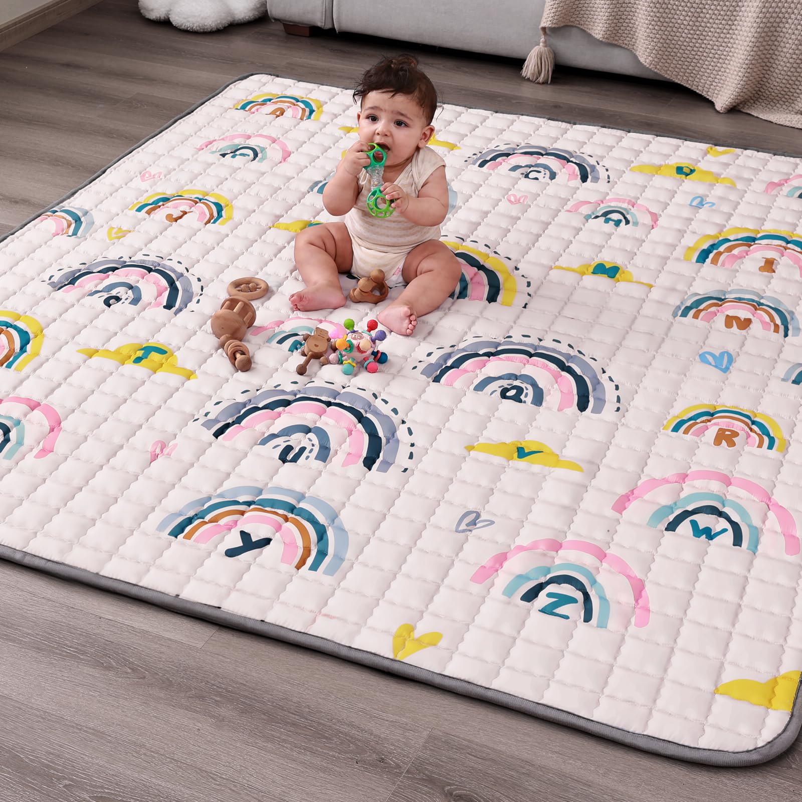 WONDAY Thick Baby Floor Playmat for Playpen,50x50 Playpen Mat Non Toxic ...