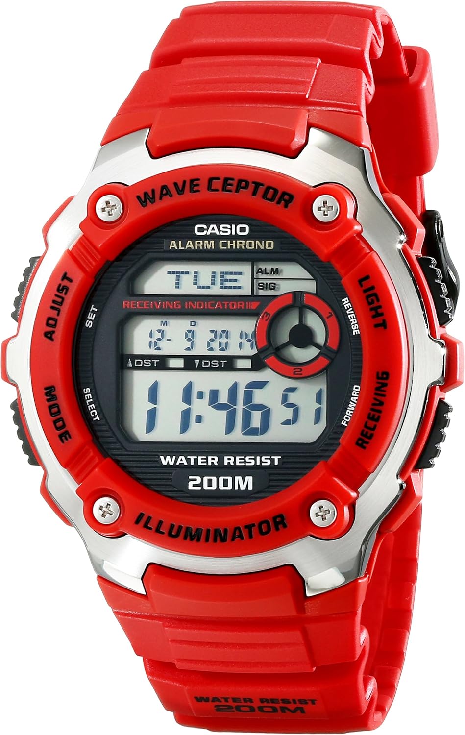 Casio WV-200A-4AVCF - Reloj de Pulsera Hombre, Resina, Color Rojo ...