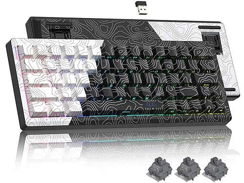 Womier Wireless Gaming Keyboard 60 Percent with QMK/VIA, Topographic ...