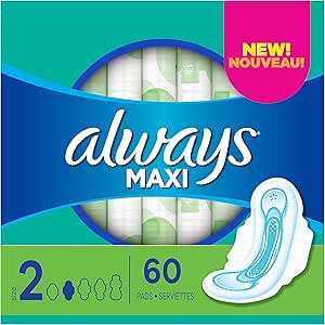 Always Maxi Size 2 Pads for Women, Super Absorbency With Wings ...