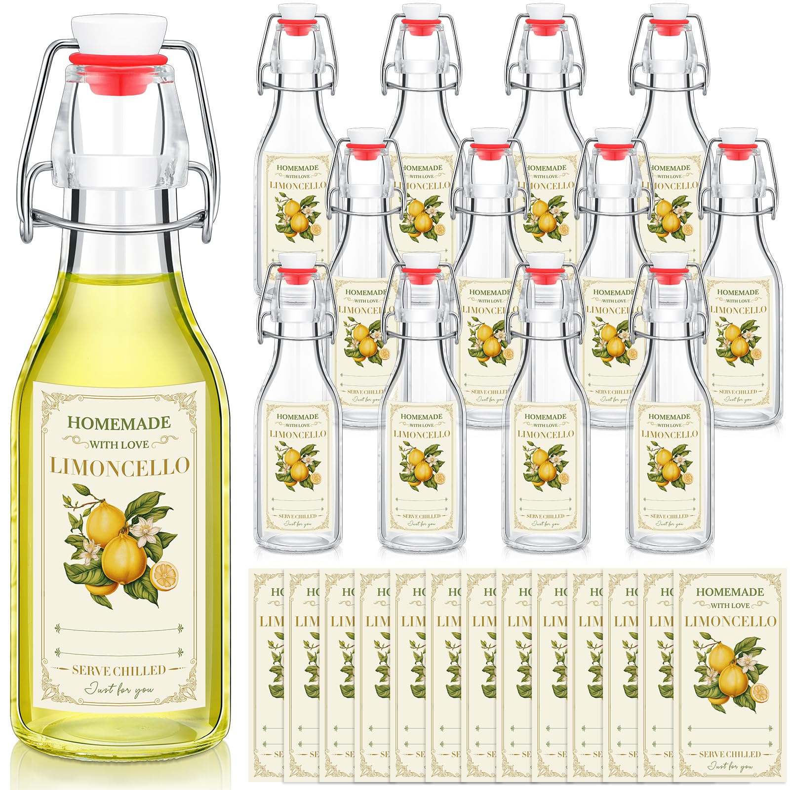 Havawish 12 Pcs Swing Top Glass Bottles for Limoncello Homemade 8 oz ...