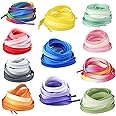RONRONS 11 Pairs Flat Colorful Shoelaces Gradient Rainbow Shoestring ...