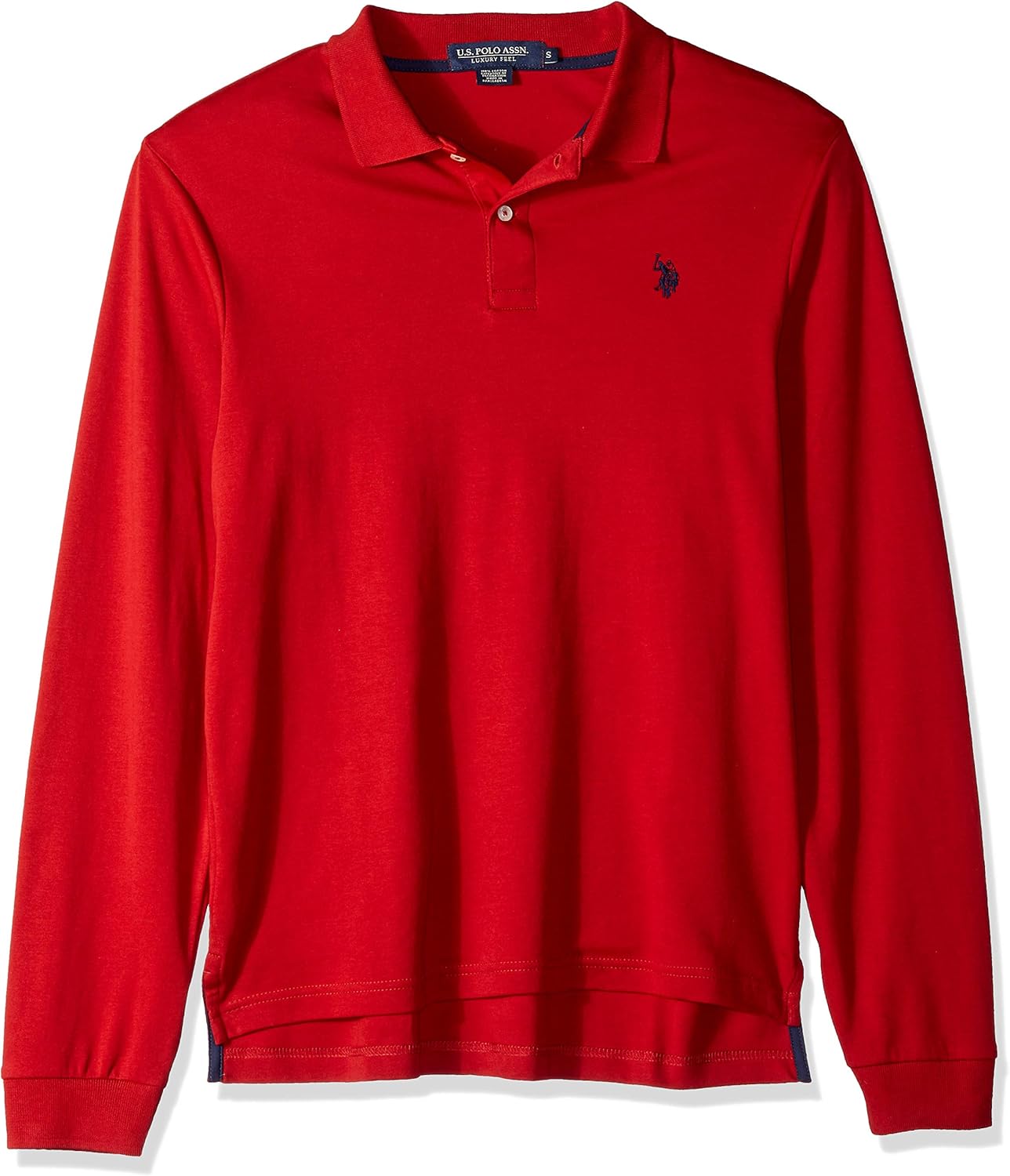 U.S. Polo Assn. Polo de Manga Larga para Hombre, Granero Rojo, Small ...