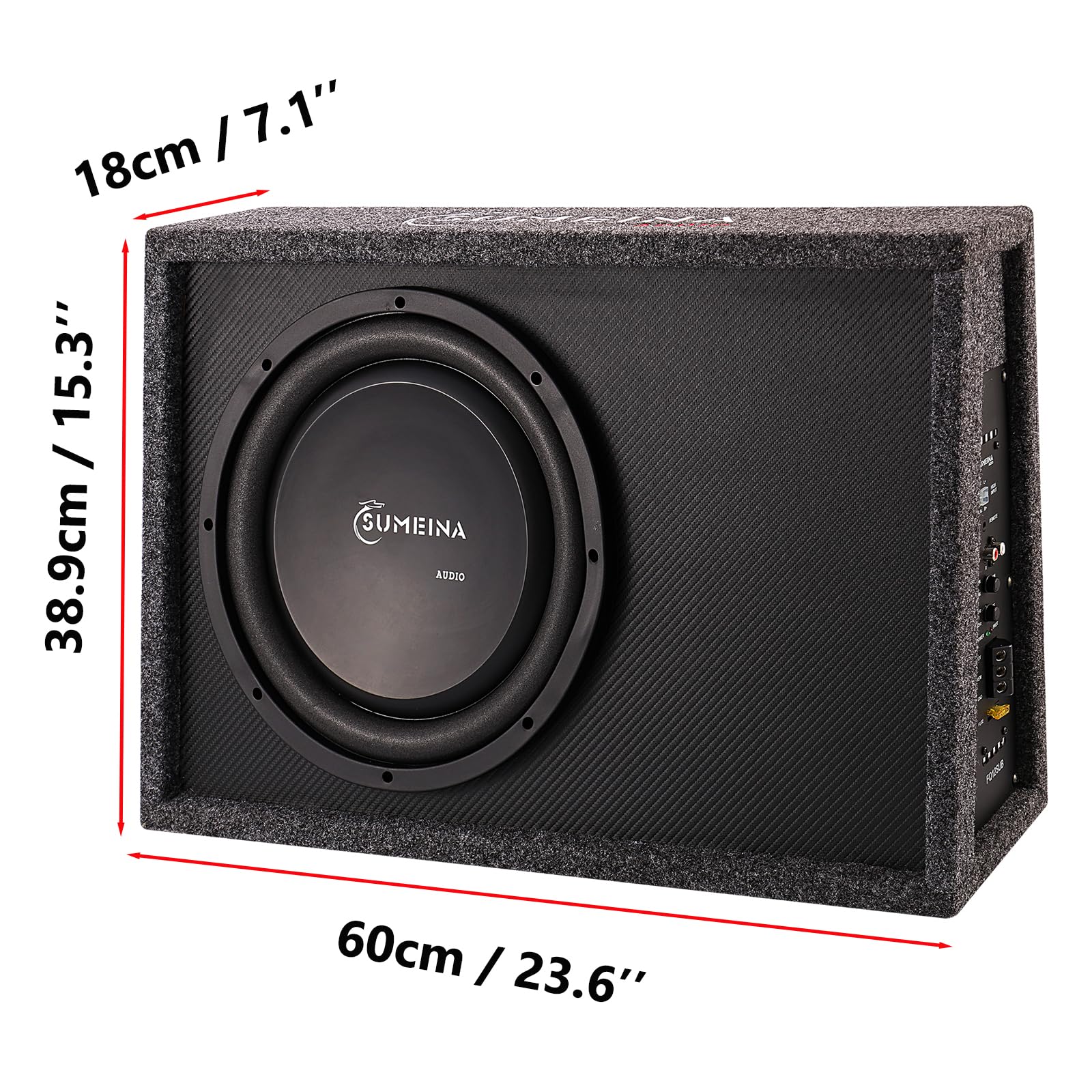 Mua SUMEINA 12" Compact Active Subwoofer System, 1000W Car Audio Bass ...