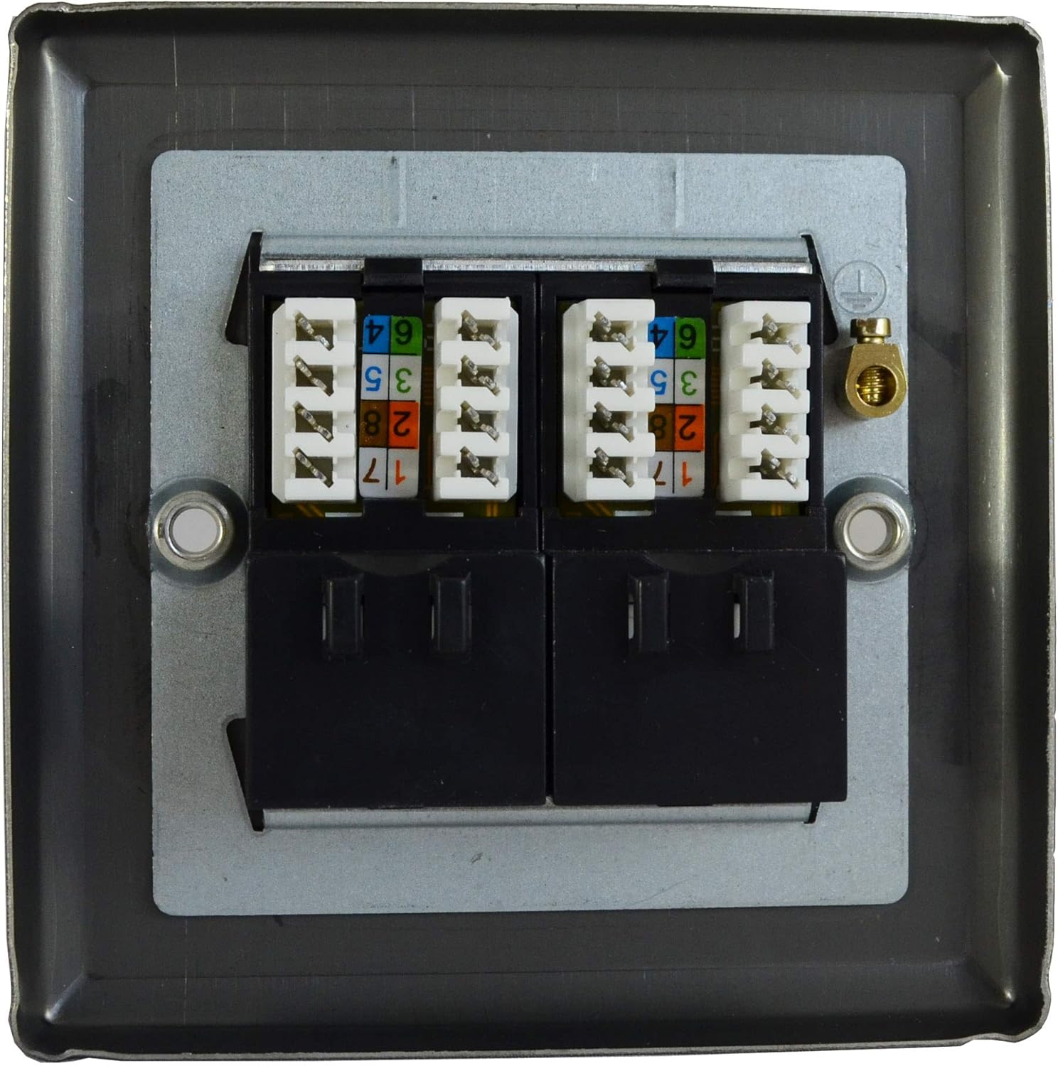 Twin RJ45 Network Ethernet Sockets in Varilight XIG2 Iridium Black ...