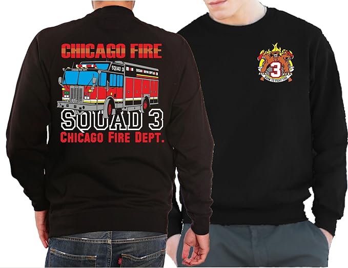 feuer1 Chicago Fire Dept. Squad 3 Sweatshirt, Multi-Colour: Amazon.co ...