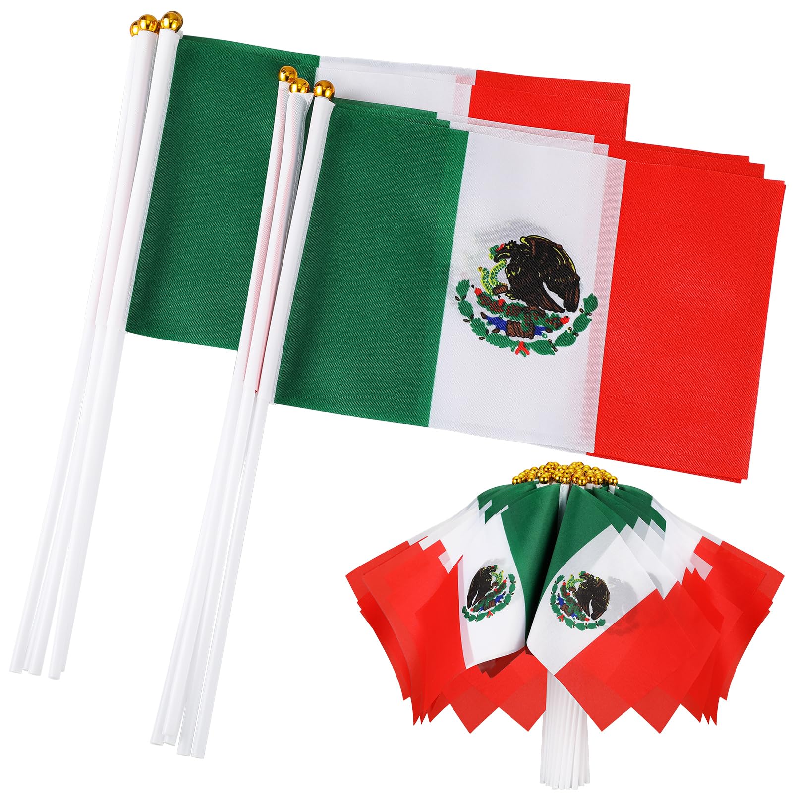 300 Pcs Small Mexico Flags on Stick Plastic Mexico Flag, 5.5 x 8.3 Inch ...