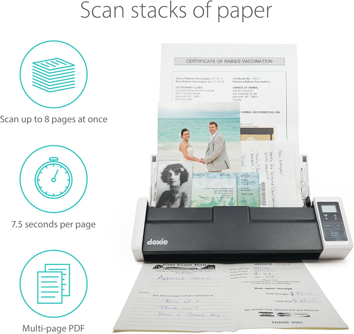 Doxie Q2 — Wireless Rechargeable A4 Document Scanner With Automatic ...