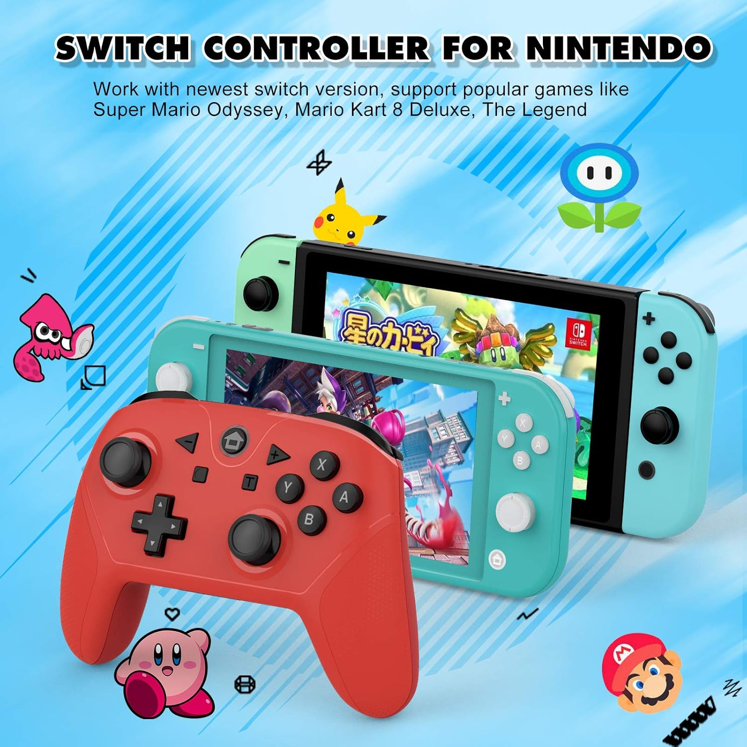 YTEAM Wireless Controller for Switch/Switch Lite,Wireless Switch Pro ...