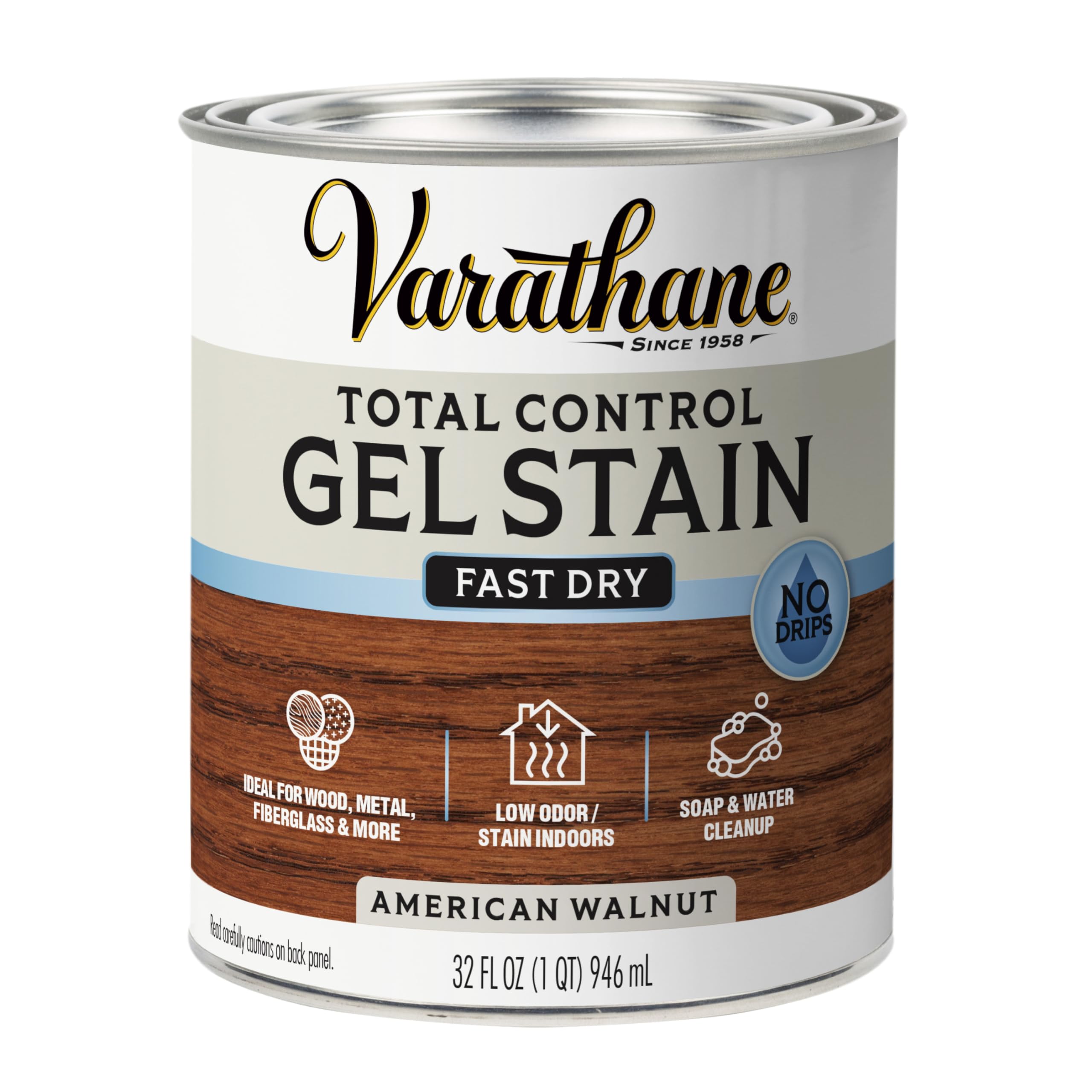 Varathane Total Control Gel Stain Water-Based Wood Stain, Quart ...