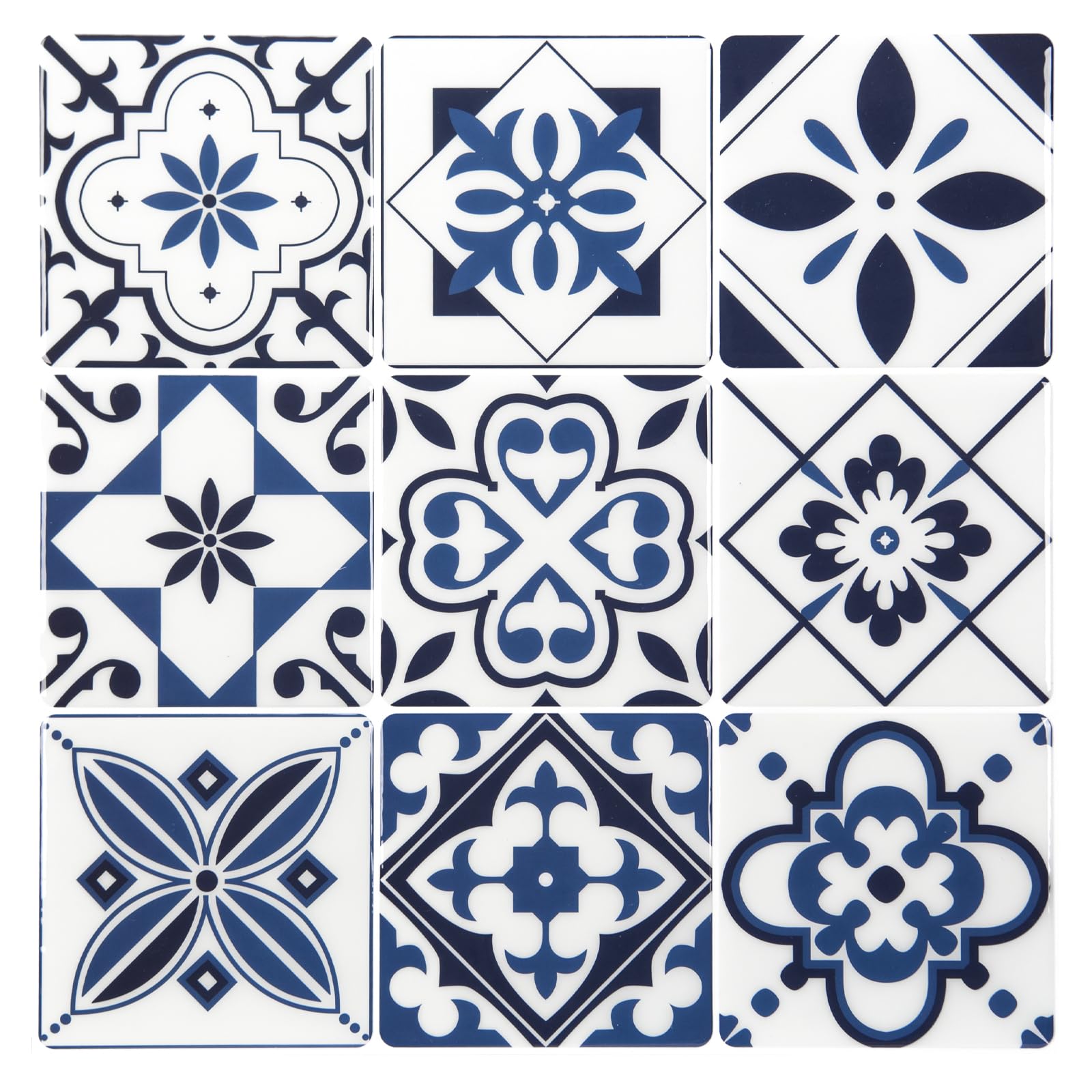 LONGKING Peel and Stick Backsplash Tile Stickers, Admiral Blue ...