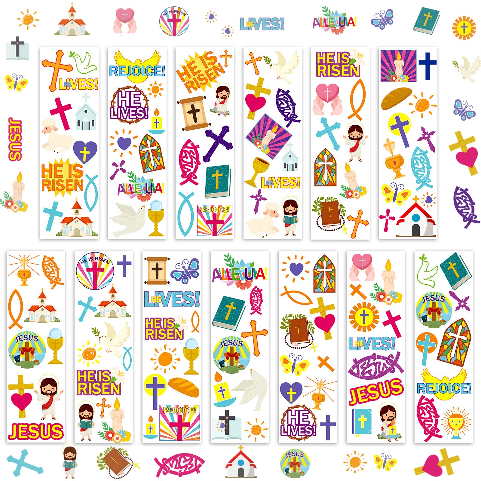 Mua 1600 Pcs Assorted Easter He Lives Religious Stickers for Kids Jesus ...