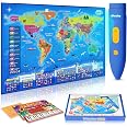 Amazon.com: Bilingual Interactive World Map for Kids Learning and ...