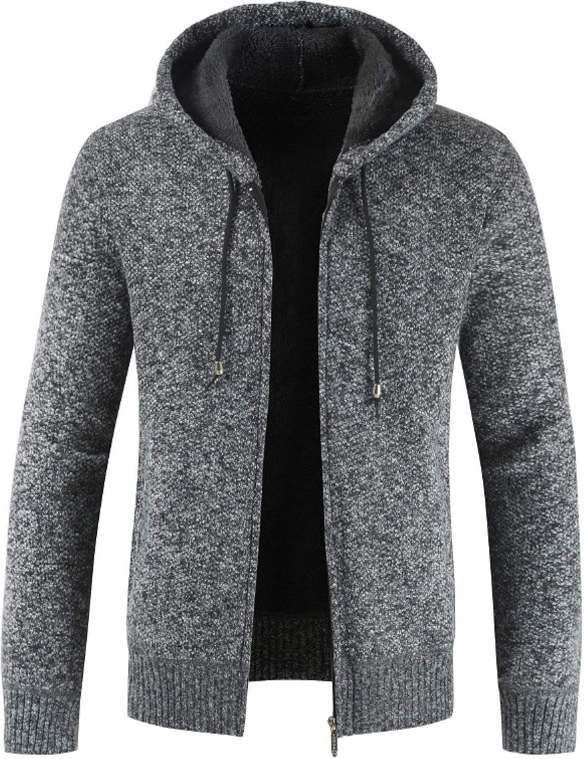 Men's Drawstring Hooded Sweater Jacket Plain Color Thickening Autumn ...