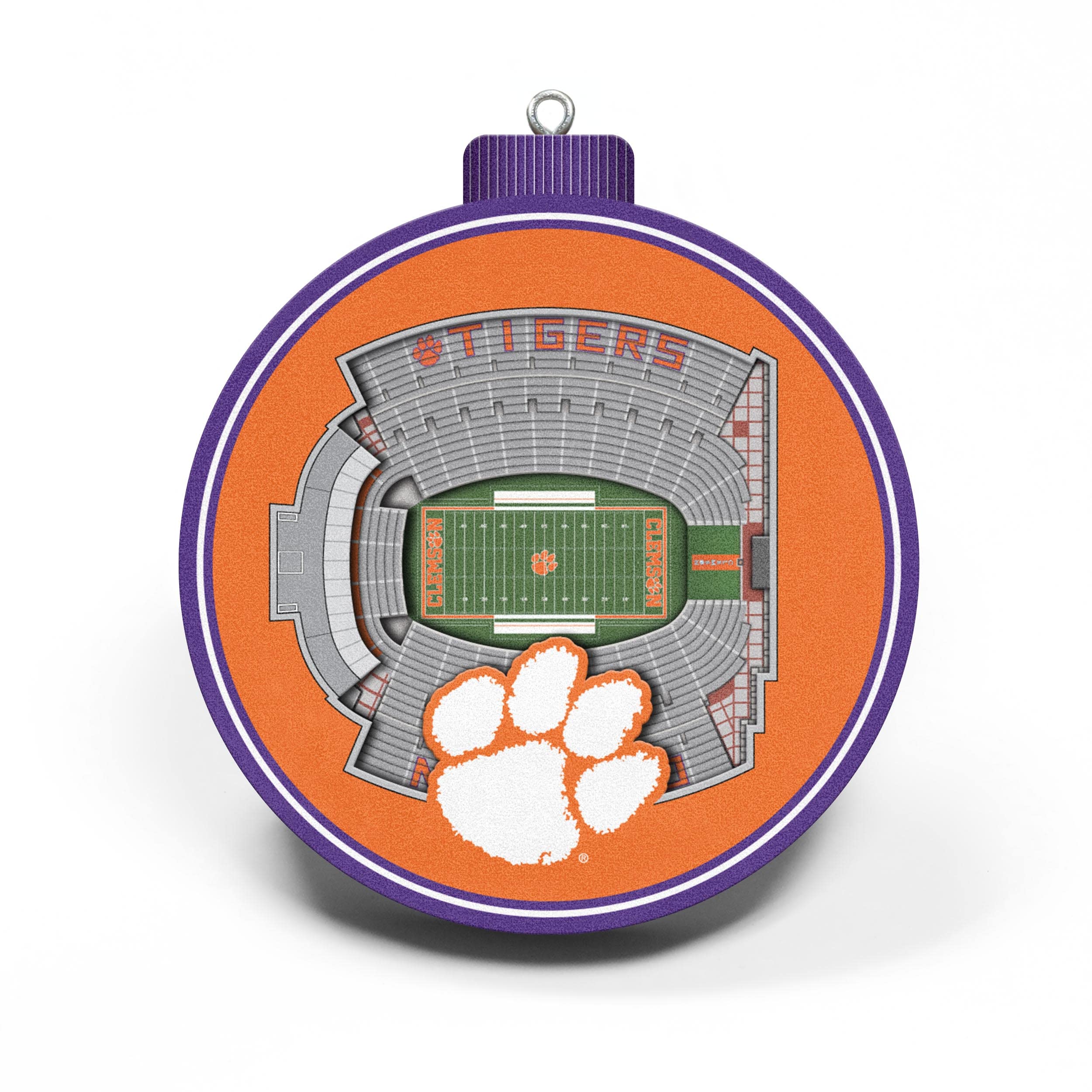NCAA Clemson Tigers - Memorial 3D Stadium View Ornament, Team Colors, Large