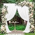 Amazon.com: MEETSKY White Backdrop Curtain for Parties Wedding Decor ...