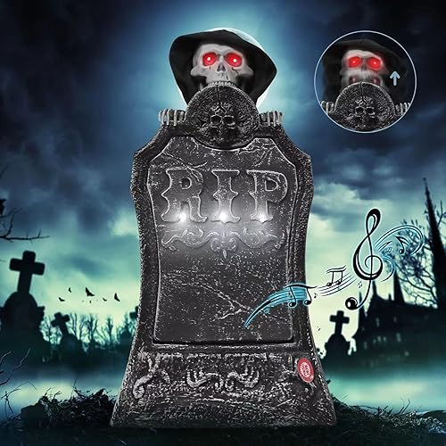 Animated Gravestones Outdoor Halloween Decorations Graveyard Tombstones ...