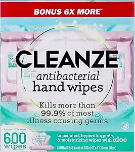 Amazon.com: Cleanze Antibacterial Hand Sanitizing Wipes | Individual ...