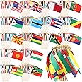 Amazon.com: Preboun 200 World Flags Countries Flags on Stick Small ...