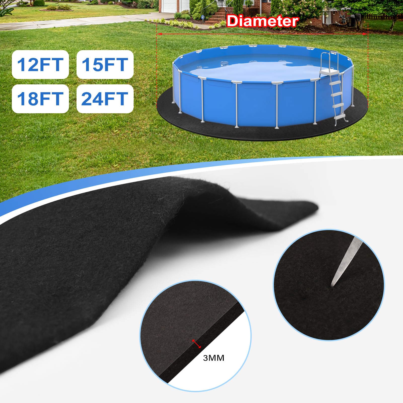 Mua ACTREY 24 Ft Round Pool Liner Pad for Above Swimming Pools,Extends ...