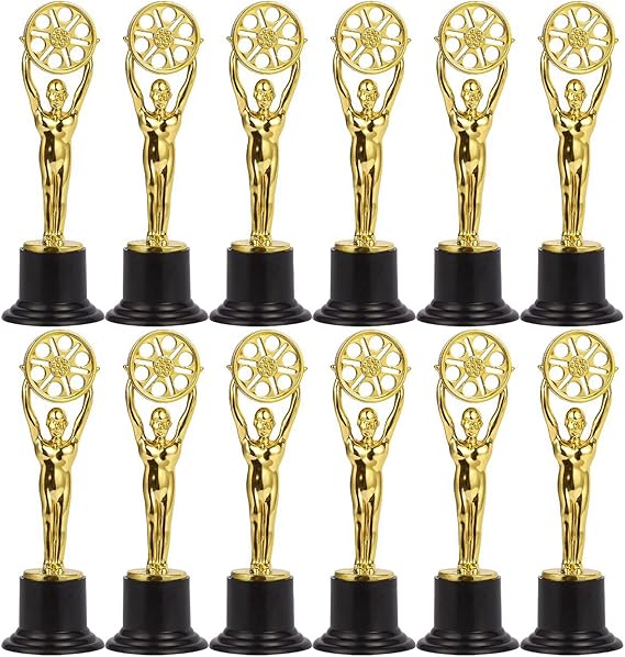 Amazon.com : Juvale Pack of 12 Mini Award Trophies - Plastic Movie Film ...
