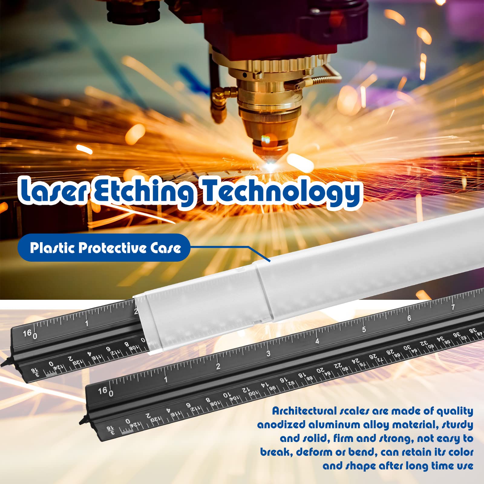 Mua Macarrie 10 Pcs Architectural Scale Triangular Ruler 12" Architect ...